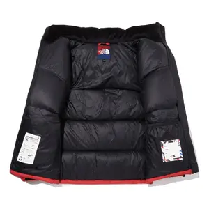 The North Face Puffer Jacket With Stand Collar - Red/black