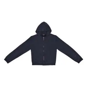 Balenciaga Tab Worn-out Zip-up Hoodie - Black