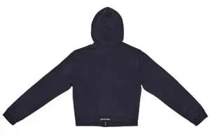 Balenciaga Tab Worn-out Zip-up Hoodie - Black