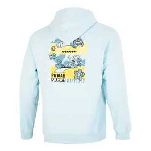 PUMA Downtown Logo Hoodie - Blue/yellow
