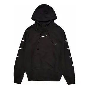 Nike Knit Logo Sports Hoodie - Black