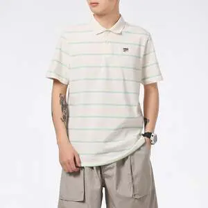 PUMA Downtown Stripe Polo Tee Shirt 'beige - Beige/green