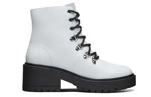 Sketchers High Top Combat Boots With Zip And Lace-up Closure