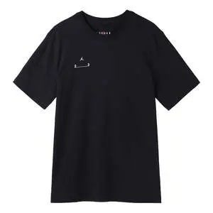 JORDAN Solid Color Alphabet Logo Printing Round Neck Casual Short Sleeve Black T-shirt - Default Color