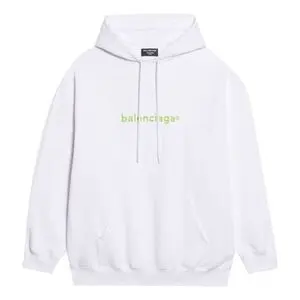 Balenciaga Copyright Logo Print Medium Fit Hoodie - White