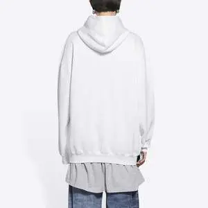 Balenciaga Copyright Logo Print Medium Fit Hoodie - White