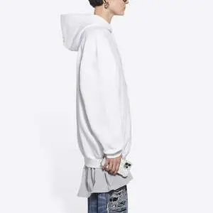 Balenciaga Copyright Logo Print Medium Fit Hoodie - White