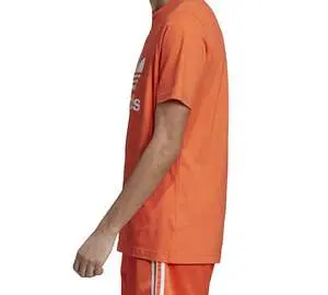 Adidas Originals Trefoil Chest Logo Sports Short Sleeve Orange Yellow - Orangeyellow