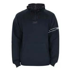 Dior Logo Detailed Zip-up Hoodie - Blue