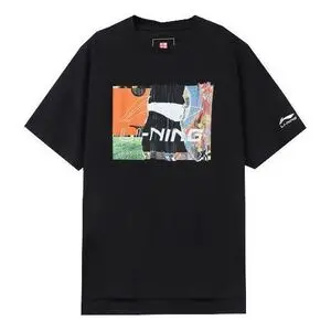 LI-NING Graphic Loose Fit T-shirt 'black - Black/multi-color