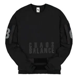 Nike Printing Splicing Sports Long Sleeve Pullover - Black