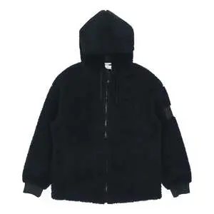 PUMA Lambswool Hooded Jacket With Logo Detail - Black