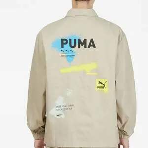 PUMA Logo Printing Loose Woven Lapel Jacket