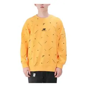 NEW BALANCE Alphabet Print Pullover Sweatshirt - Yellow