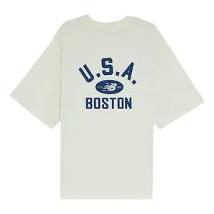 NEW BALANCE Boston Tee Asia Sizing 'white Blue - White/blue