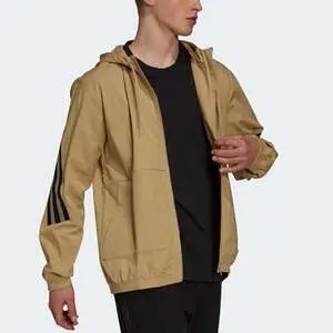 Adidas Hooded Windproof Athleisure Casual Sports Jacket