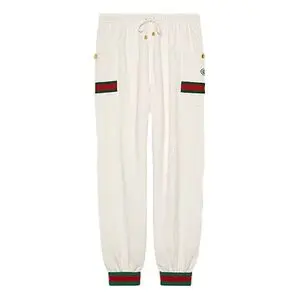 Gucci Knitted Jogging Trousers With Webbing For White - Ivory