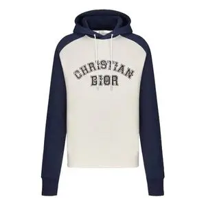 Dior X Peter Doig Fw21 Logo Long-sleeved Hoodie - White