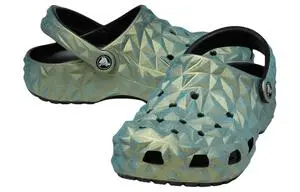CROCS Classic Iridescent Geometric Clog - Green/black