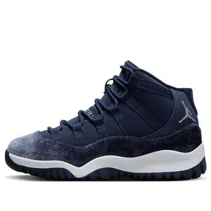 JORDAN 11 Retro Midnight Navy Velvet High Top Sneakers - Blue