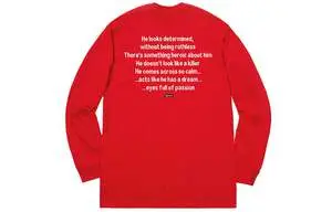 Supreme Fw18 The Killer L/s Tee Bloody Twins Chow Yun Fat Printing Long Sleeves - Red
