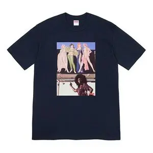Supreme Fw19 Week 7 American Picture Tee Usa Photo Printing Short Sleeve Navy - Blue