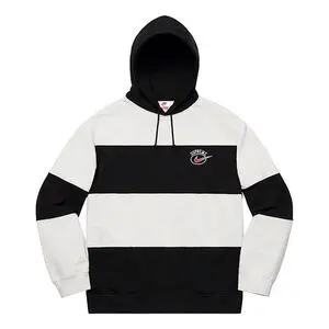 Supreme X Nike Stripe Hooded Sweatshirt - Black