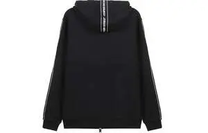 Burberry Logo Cotton Zip-up Hooded Top - Black