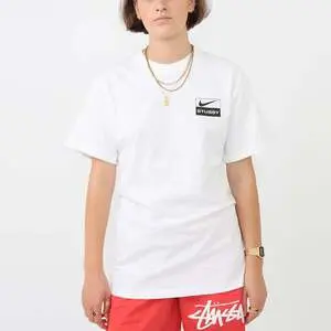 Nike X Stussy Crossover Logo Graffiti Printing T-shirt - White