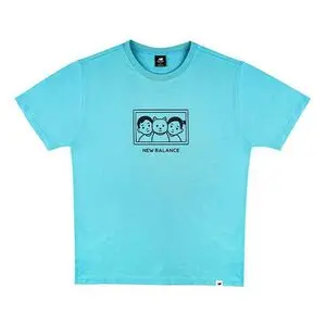 NEW BALANCE X Noritake Crossover Funny Cartoon Photo Printing Casual Short Sleeve Lake T-shirt - Blue