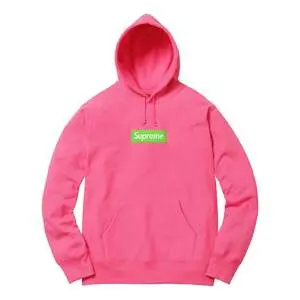 Supreme Hooded Fleece Lined Long Sleeve Sweatshirt - Pink