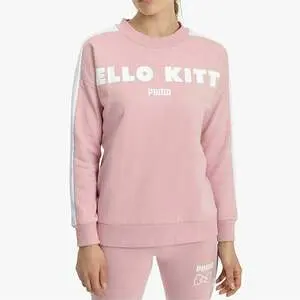 PUMA X Hello Kitty Round Neck Knitting Hoodie - Pinkred