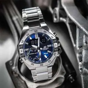 Casio Edifice Stainless Steel Analog-digital Watch - Blue