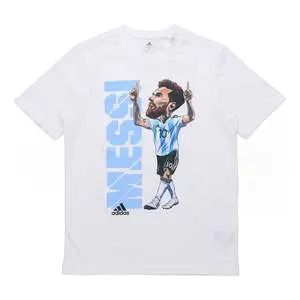 Adidas Messi Icon T M Soccer/football Casual Sports Short Sleeve - White