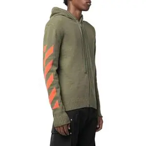 Off-White Fw22 Logo Knit Zip-up Hoodie