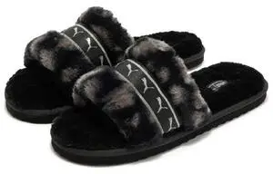 PUMA Fluff Remix Animal Bx Sandals - Black/gray