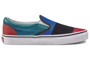 VANS Classic Slip-on Patchwork Sneakers - Red/yellow/blue