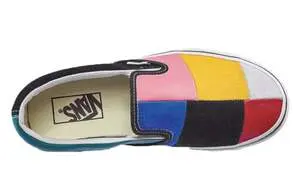 VANS Classic Slip-on Patchwork Sneakers - Red/yellow/blue