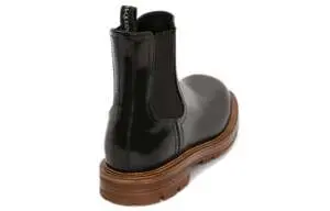 Alexander McQueen Shiny Leather Chelsea Boots - Black/brown