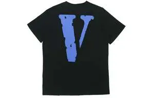 VLONE Large Logo Round Neck Short Sleeve T-shirt 'black Blue - Black/blue