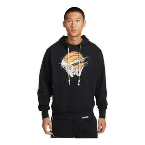 Nike Dri-fit Standard Issue Basketball Hoodie - Black/lime Blast