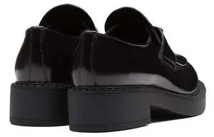 Prada Leather Loafers - Black/silver