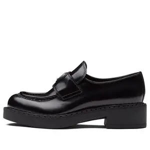 Prada Leather Loafers - Black/silver