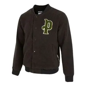 PUMA Logo Sherpa Baseball Jacket - Black