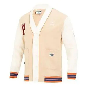 PUMA Team Badge V-neck Jacket - Beige