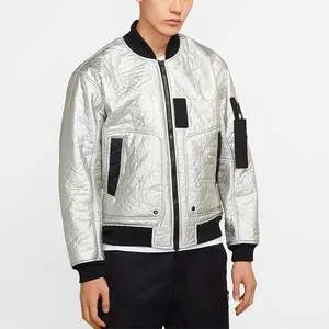 JORDAN 23 Engineered Ma-1 Zipper Sports Stay Warm Jacket Silver White