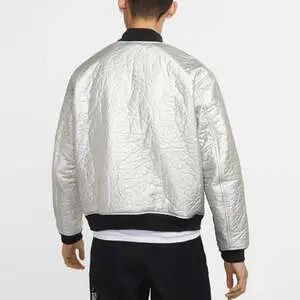 JORDAN 23 Engineered Ma-1 Zipper Sports Stay Warm Jacket Silver White