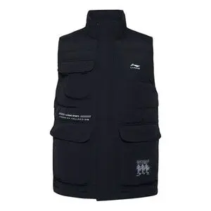 LI-NING Logo Windproof Down Vest - Black