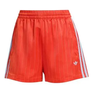 Adidas Pinstripe Satin Shorts - Bold Orange