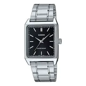 Casio Square Stainless Steel Analog Watch - Black